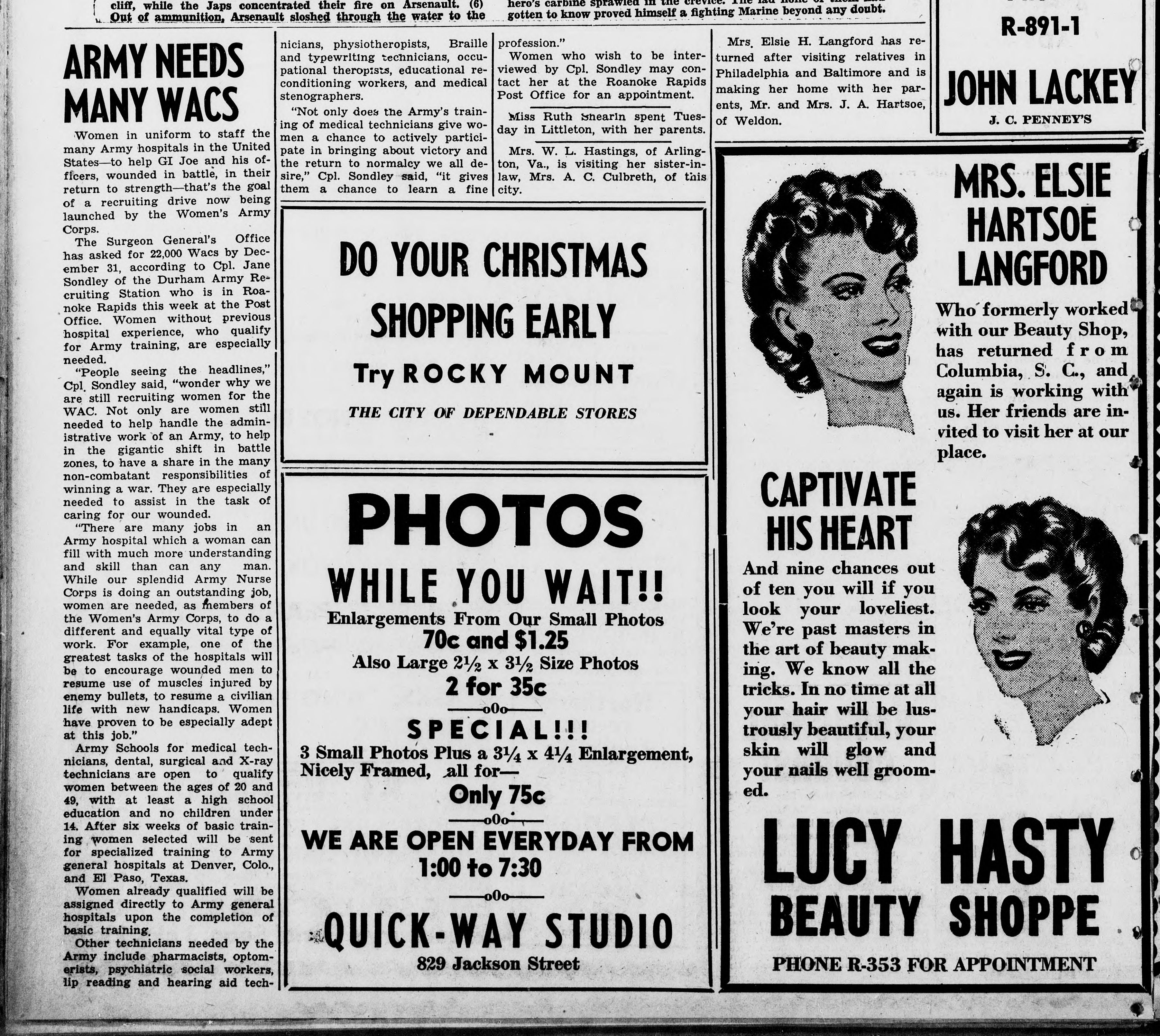 Learning Activity: Women in the Military During World War II